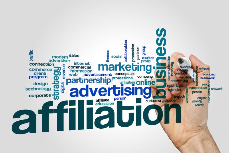 Affiliation Word Cloud Concept on Grey Background Stock Photo - Image ...