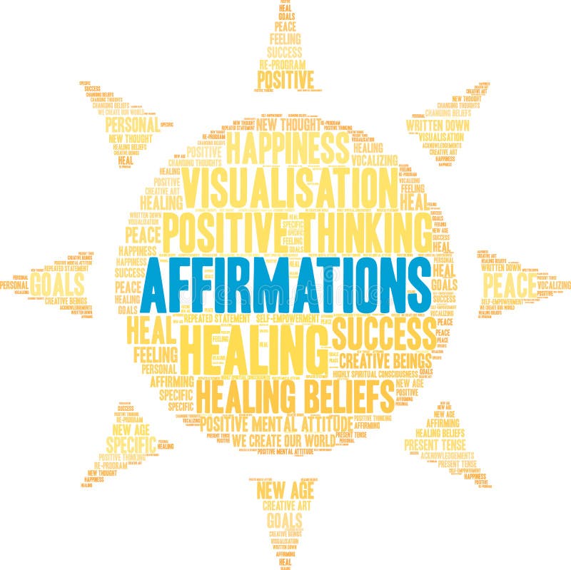Affirmations Word Cloud illustration de vecteur. Illustration du répété ...