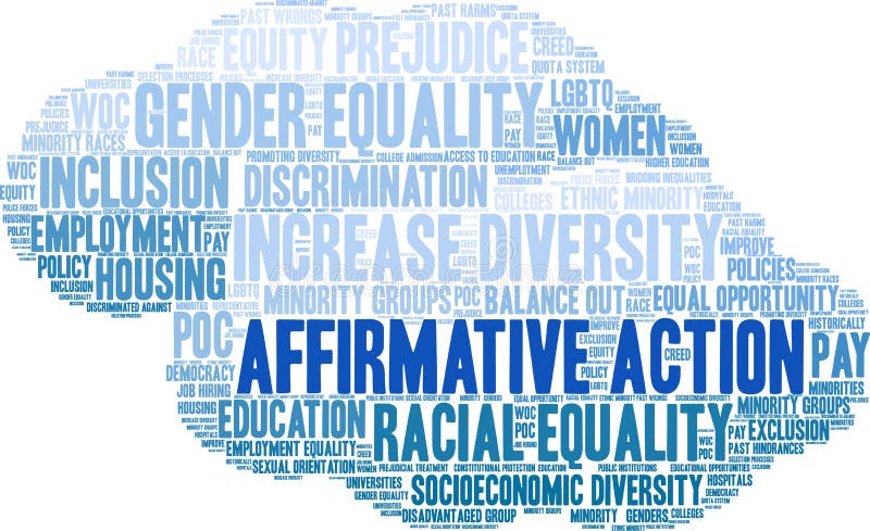Affirmative Action Word Cloud Stock Vector - Illustration of equality ...