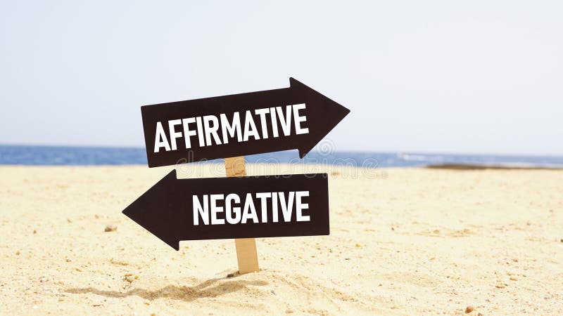 Affirmative Versus Negative is Shown Using the Text Stock Photo - Image ...