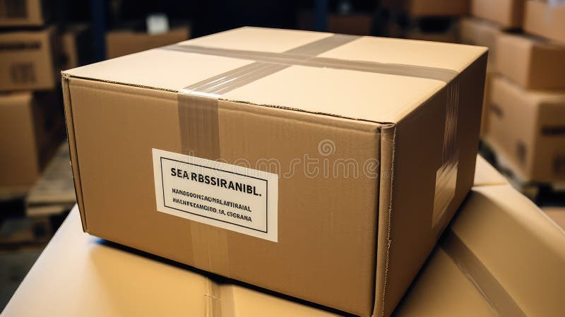 Affixed box shipping label stock illustration. Illustration of ...