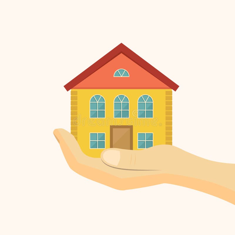 Affordable Housing Icon. House in Hand Vector Illustration Stock Vector ...