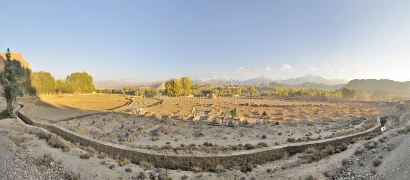 Afghan Bamian Valley Near the Rock with Buddhas Stock Photo - Image of ...