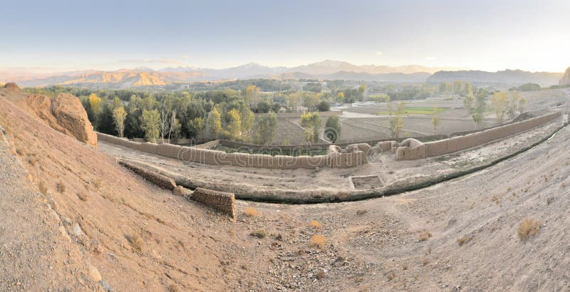 Afghan Bamian Valley Near the Rock with Buddhas Stock Photo - Image of ...