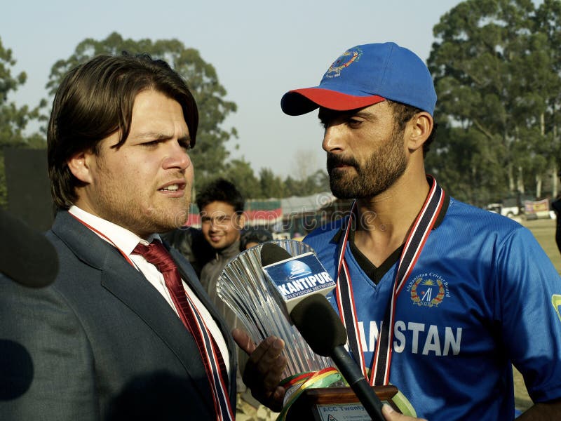 Afghan Captain & Manager Talks To Media Editorial Photography - Image ...