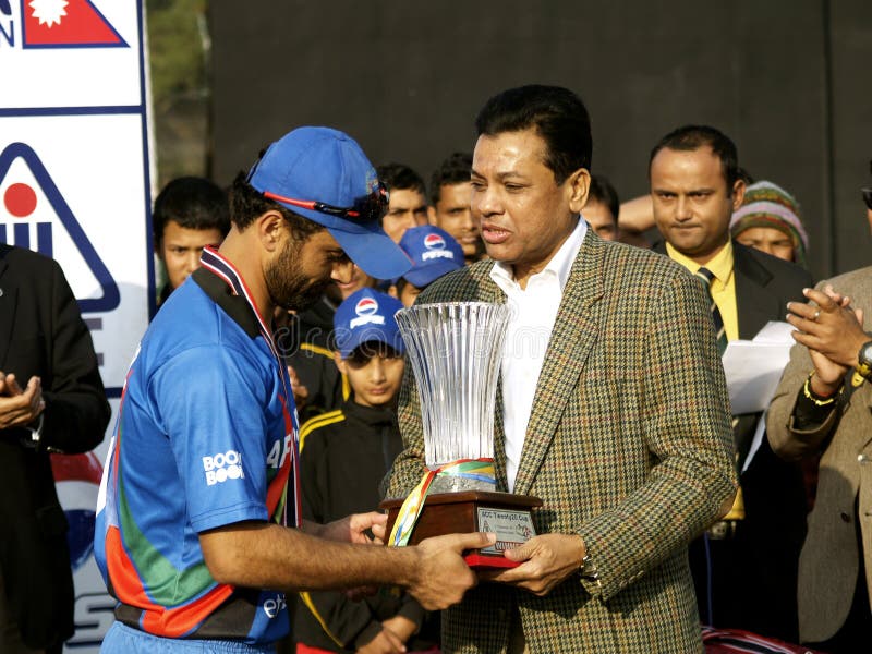 Afghan Captain Receiving the Trophy Editorial Photo - Image of defender ...