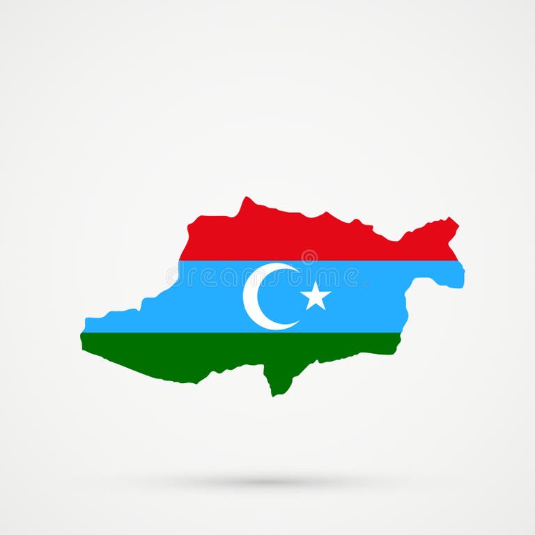 Afghan Turkestan Map in Afghan Turkestan Flag Colors, Editable Vector ...