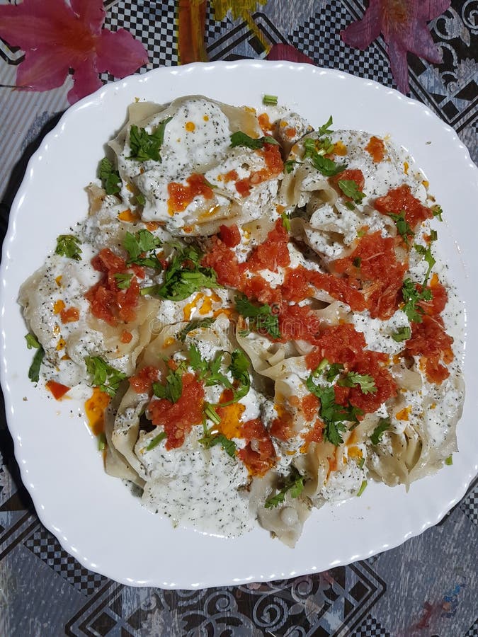 Afghani Spacial Food Named Mantoo Stock Image - Image of food ...