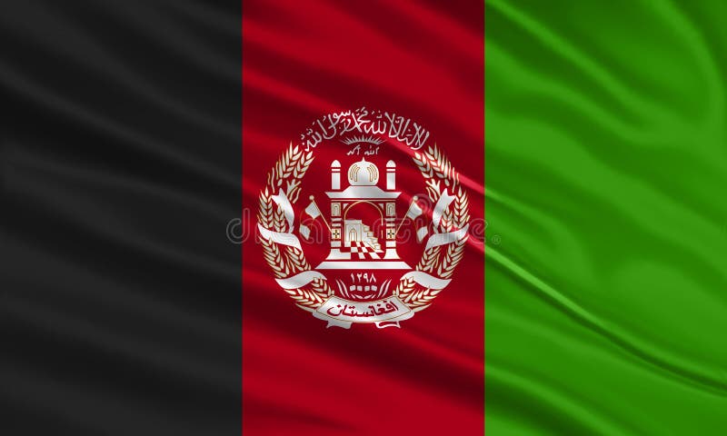 Afghanistan Flag Design. Waving Afghanistan Flag Made of Satin or Silk ...
