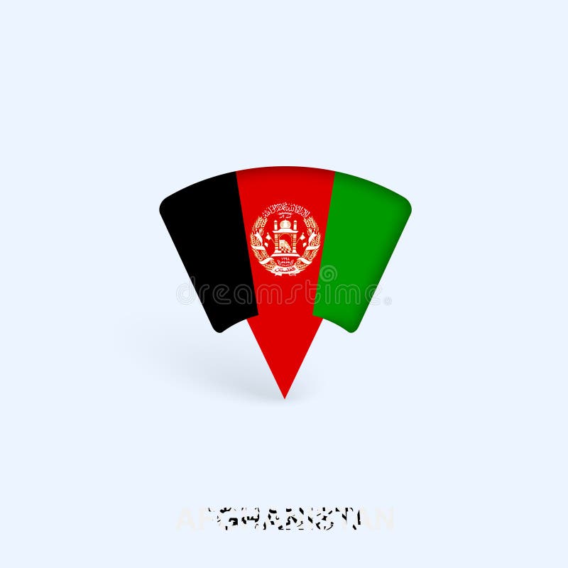 Afghanistan Flag Map Pointer Design with Shadow Stock Vector ...