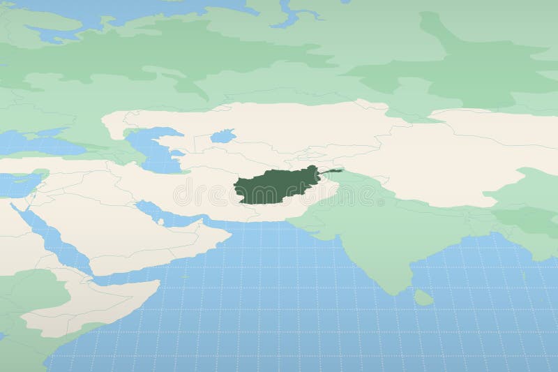 Afghanistan Highlighted on a Detailed Map, Geographic Location of Afghanistan Stock Vector ...