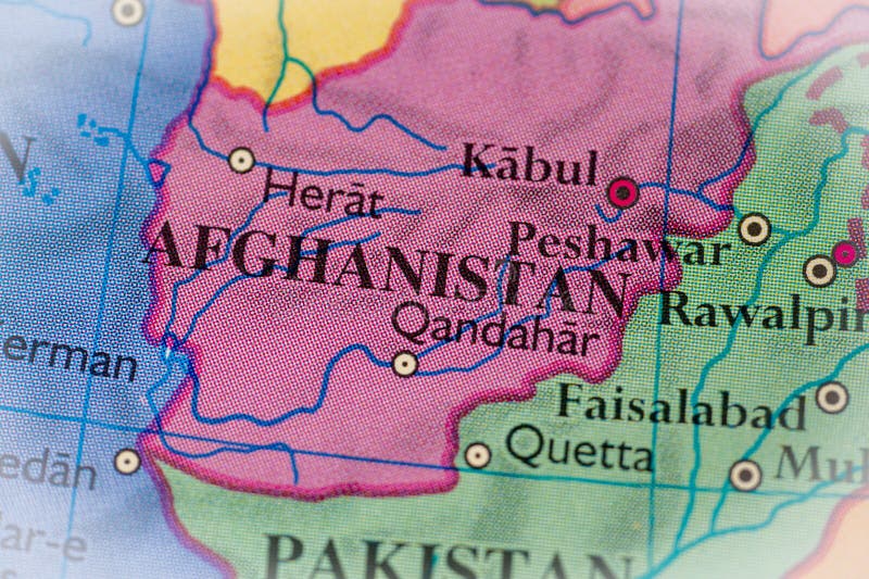 Afghanistan Highlighted on a World Map Stock Image - Image of spot ...