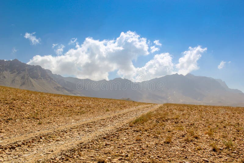 Afghanistan Landscape, Desert Plain Against the Backdrop of Mountains ...