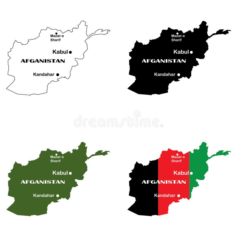 Afghanistan map design stock vector. Illustration of national - 358685337