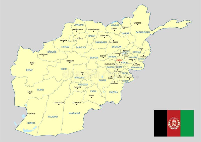 Afghanistan Map - Cdr Format Stock Vector - Illustration of border ...