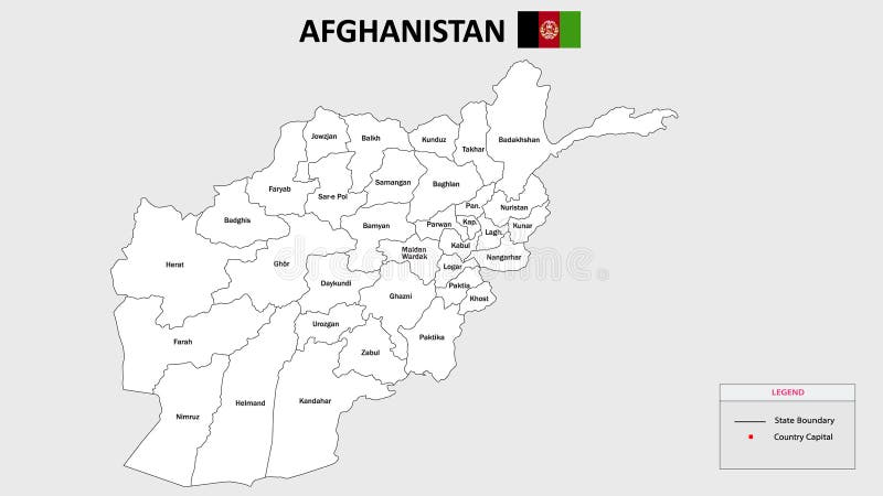 Afghanistan Map. State and District Map of Afghanistan Stock Vector ...