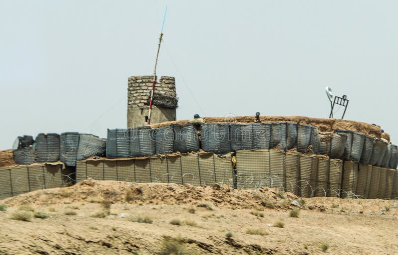 Afghanistan Military Outpost in the Middle of the Desert Editorial ...