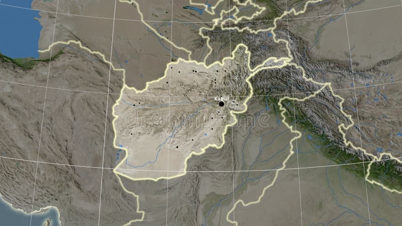 Afghanistan - Satellite. Composition, Borders Stock Illustration ...