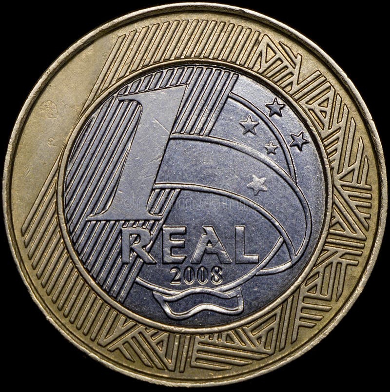 Afirma Una Moneda De 1 Real (el Brasil) Imagen de archivo - Imagen de ...