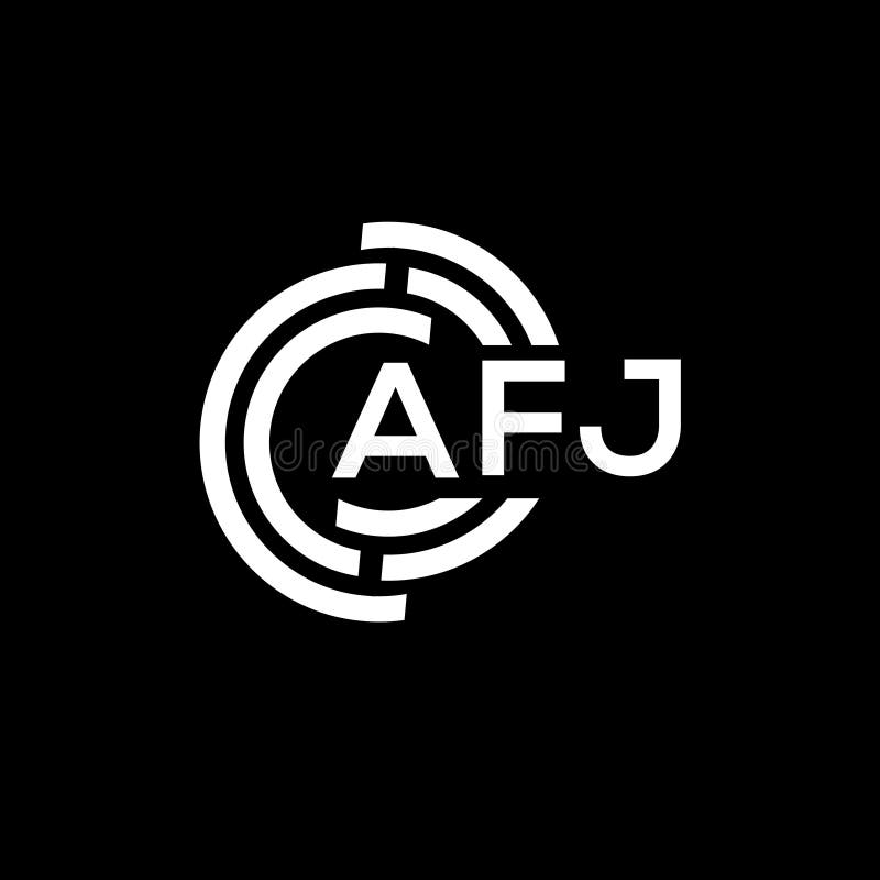 AFJ Letter Logo Design on Black Background. AFJ Creative Initials ...