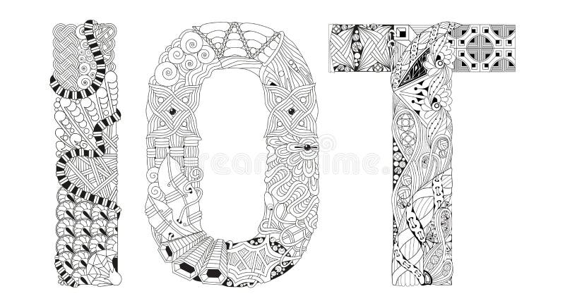 Afkorting WTF Voor Het Kleuren Vector Decoratief Zentanglevoorwerp ...