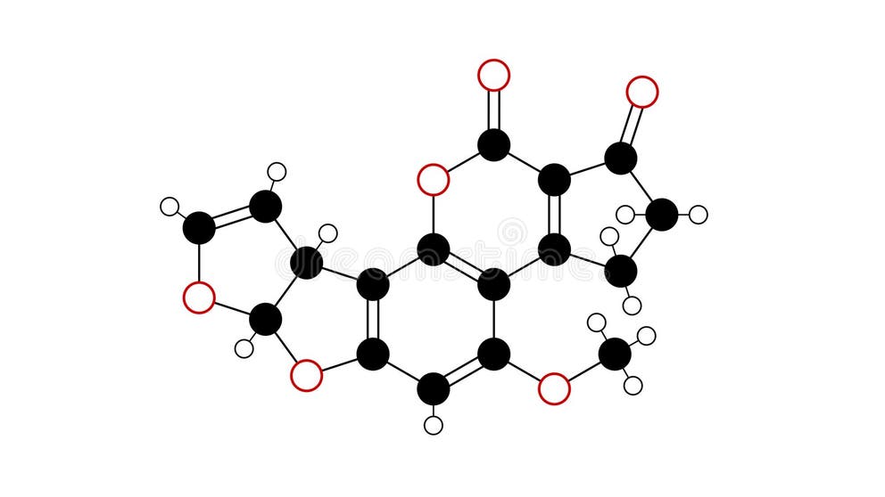Aflatoxin B1 Molecule, Structural Chemical Formula, Ball-and-stick ...