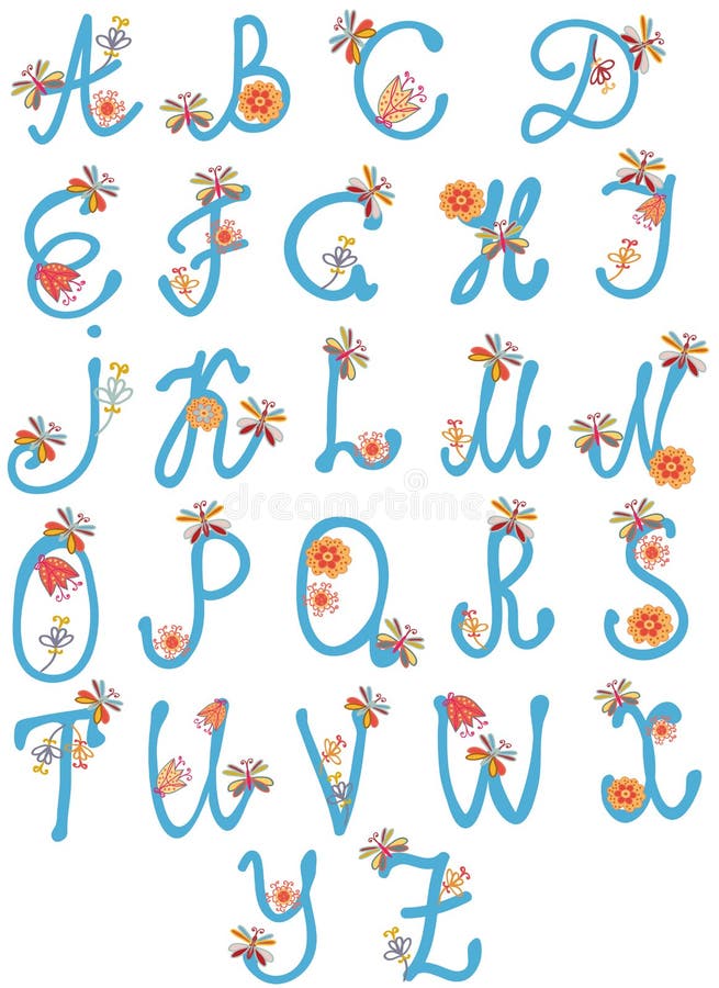 Spring Flowers Alphabet stock vector. Illustration of letters - 30504539