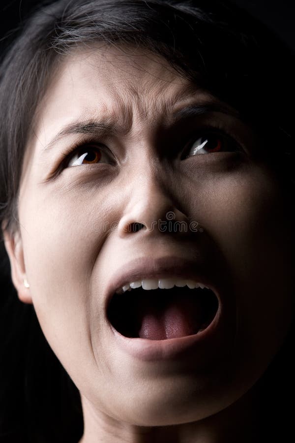 Afraid stock image. Image of dark, expression, female - 8955431