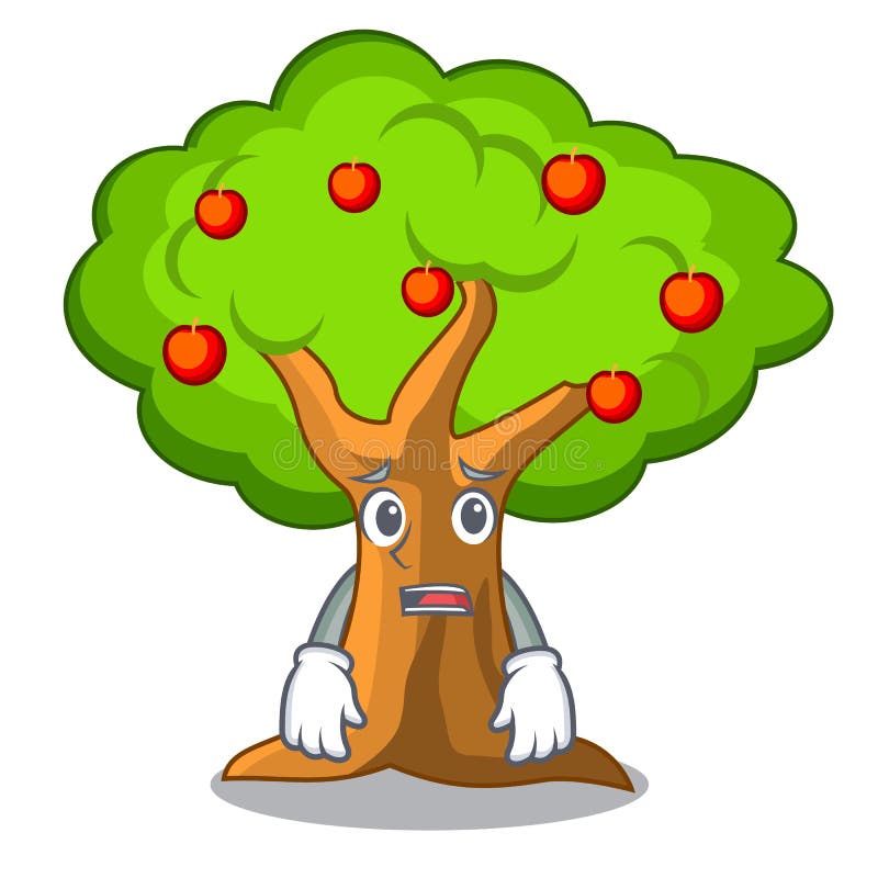 Afraid Tree Character Cartoon Style Stock Vector - Illustration of ...