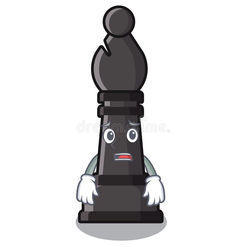 Afraid Bishop Chess Toys in Character Shape Stock Vector - Illustration ...