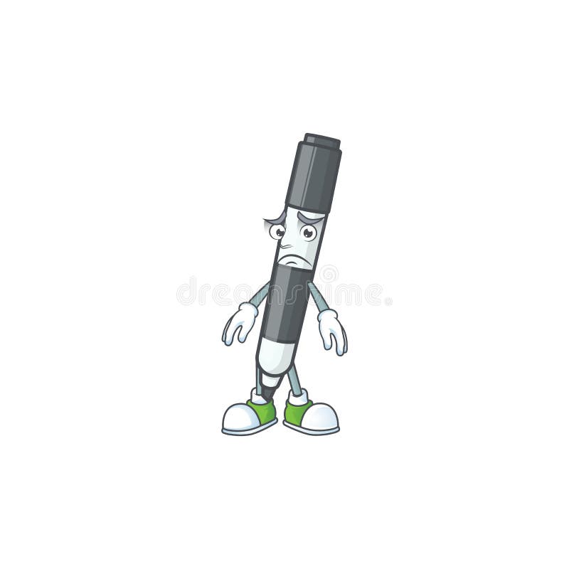 Afraid Red Crayon in a Cartoon Bag Stock Vector - Illustration of ...