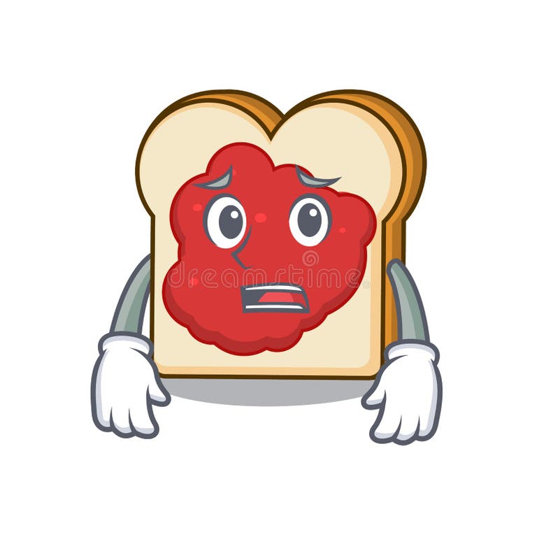 Afraid Bread with Jam Mascot Cartoon Stock Vector - Illustration of ...