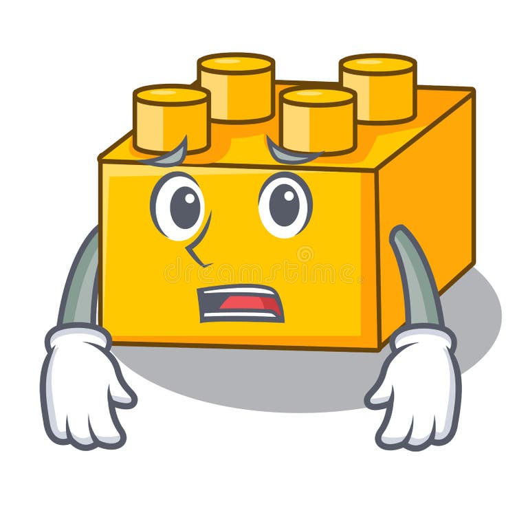 Afraid Building Blocks Tyos Isolated on Cartoon Stock Vector ...