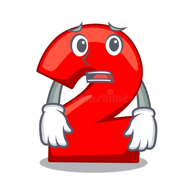 Afraid Cartoon Cake Birthday Candle Number Two Stock Vector ...