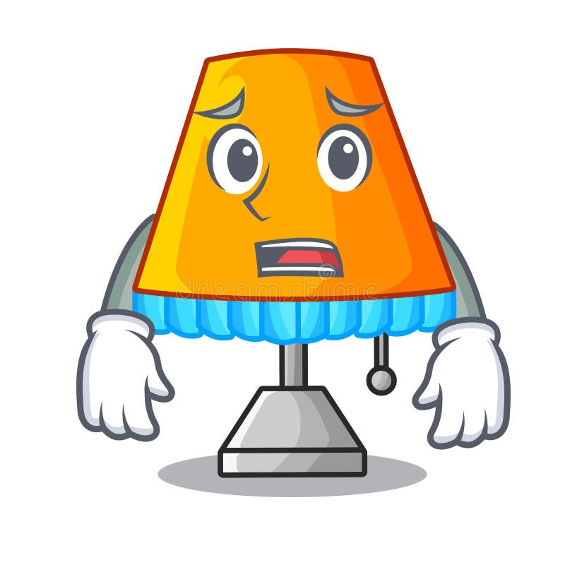 Afraid Cartoon Decorative Table Lamp in Living Room Stock Vector ...