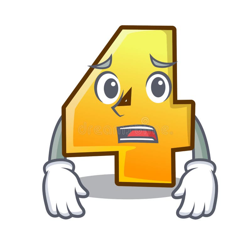 Afraid Cartoon the House Number Four Figure Stock Vector - Illustration ...