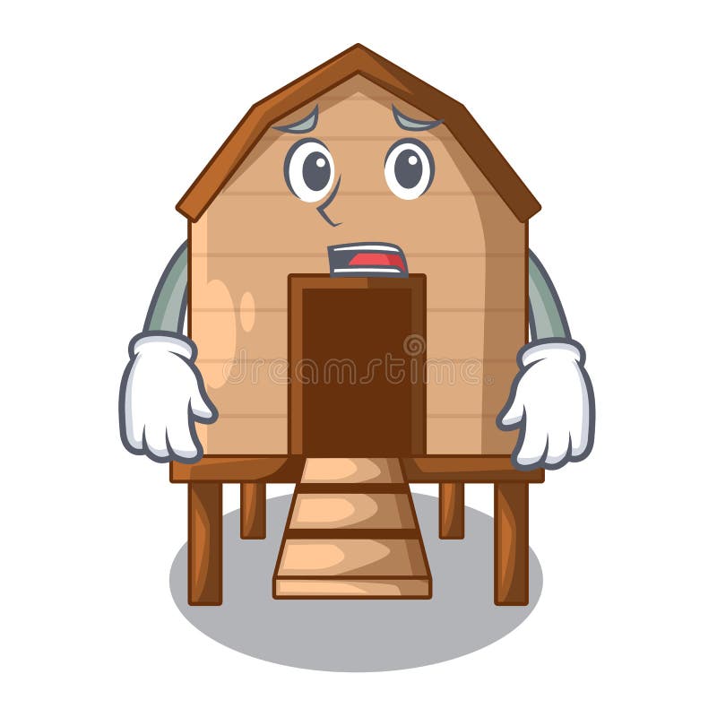 Afraid Chicken in a on Charater Coop Stock Vector - Illustration of ...