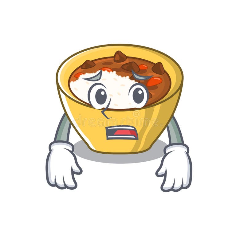 Afraid Curry Rice in a Cartoon Lunchbox Stock Vector - Illustration of ...