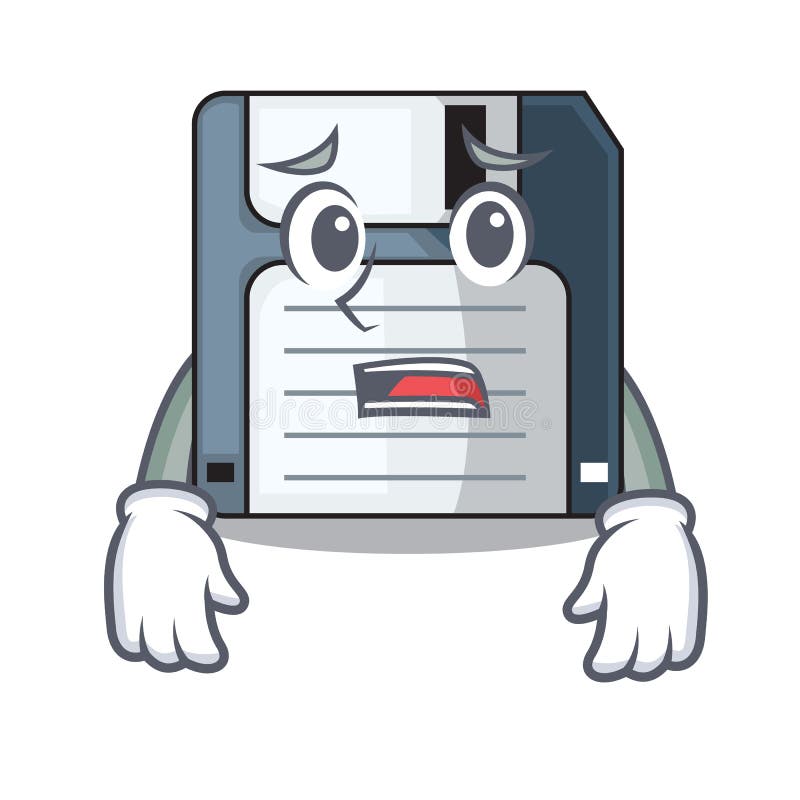 Afraid Floppy Disk in the Character Funny Stock Vector - Illustration ...