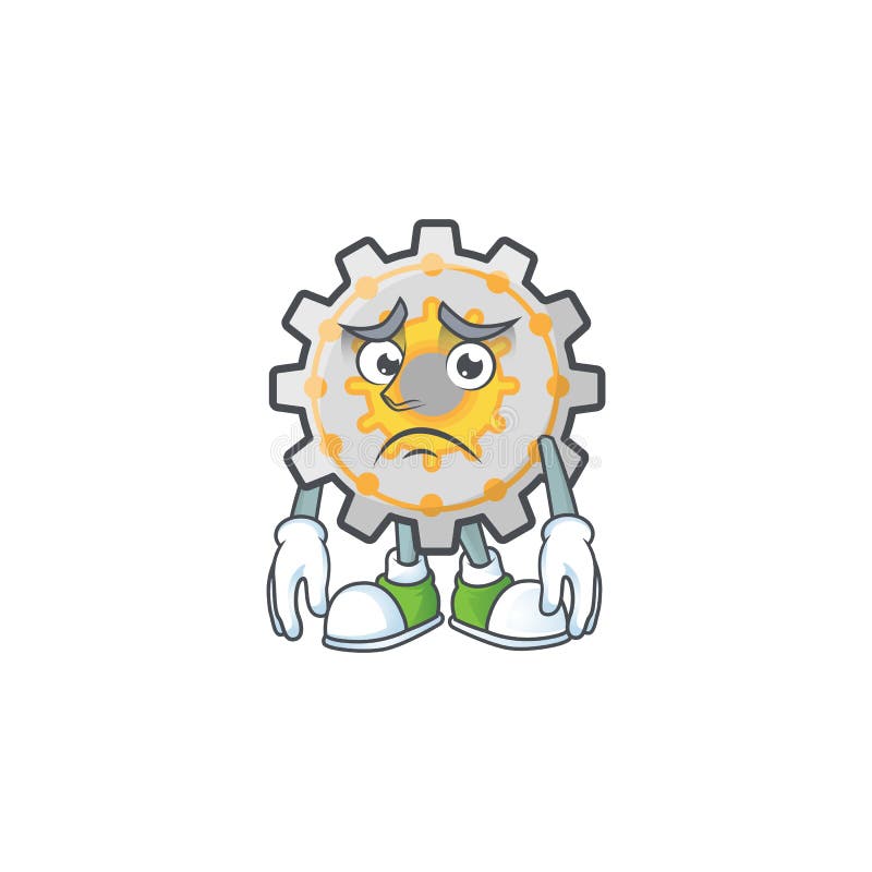 Afraid Gear Shape Circle with Cartoon Character Stock Vector ...