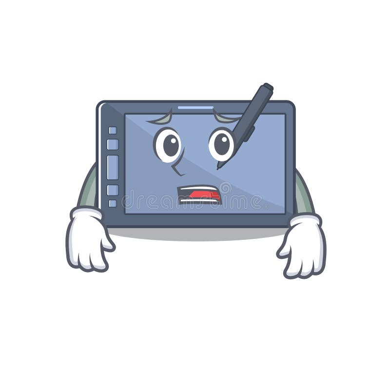 Afraid Graphic Tablet Isolated in the Cartoon Stock Vector ...