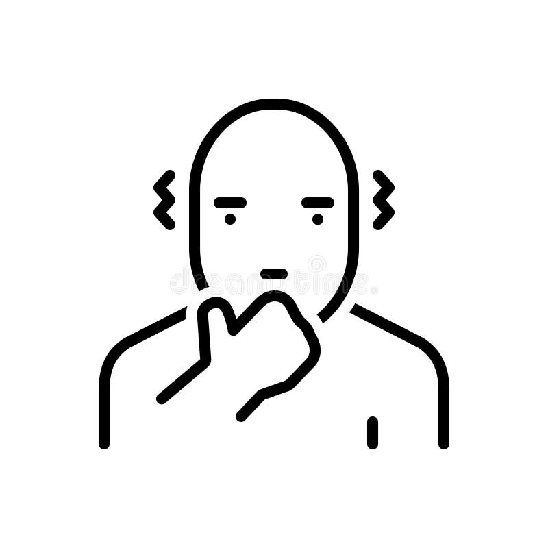 Black Solid Icon for Afraid, Frightened and Scared Stock Vector ...