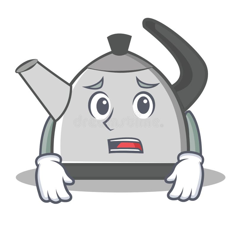Afraid Kettle Character Cartoon Style Stock Vector - Illustration of ...