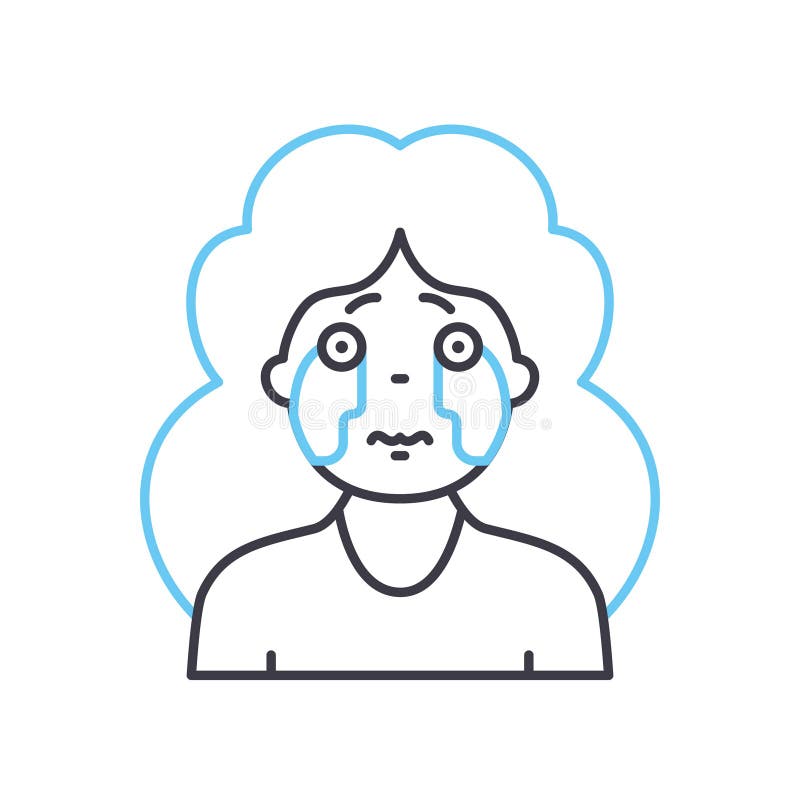 Afraid Line Icon, Outline Symbol, Vector Illustration, Concept Sign ...