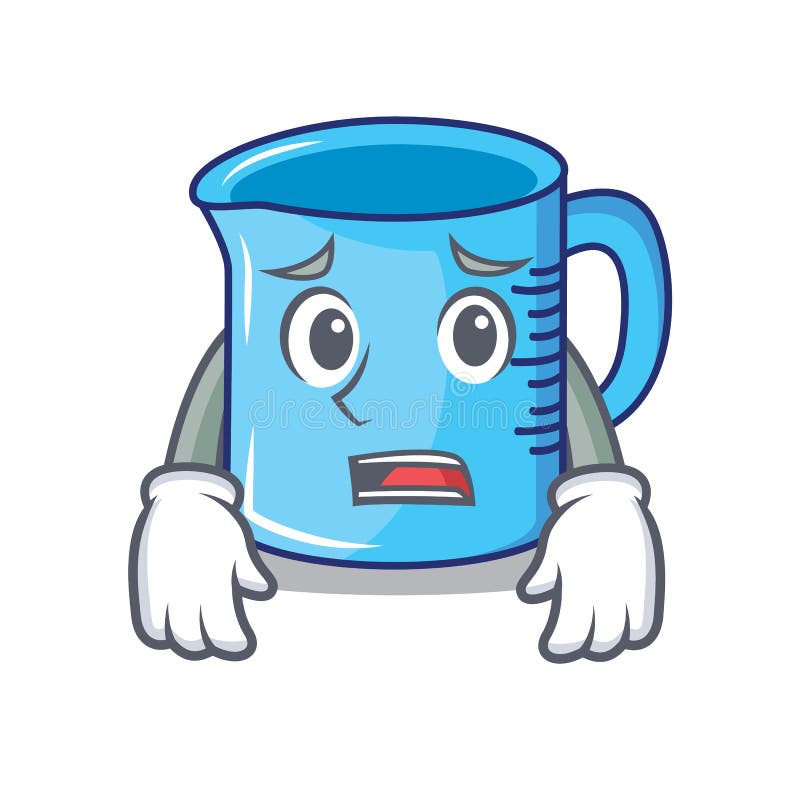 Afraid Measuring Cup Character Cartoon Stock Vector - Illustration of ...