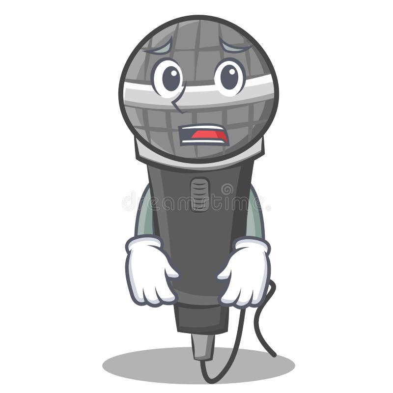Afraid Microphone Cartoon Character Design Stock Vector - Illustration ...