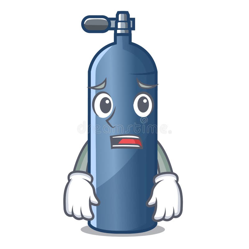 Afraid Miniature Air Tank Diving Character Shape Stock Vector ...