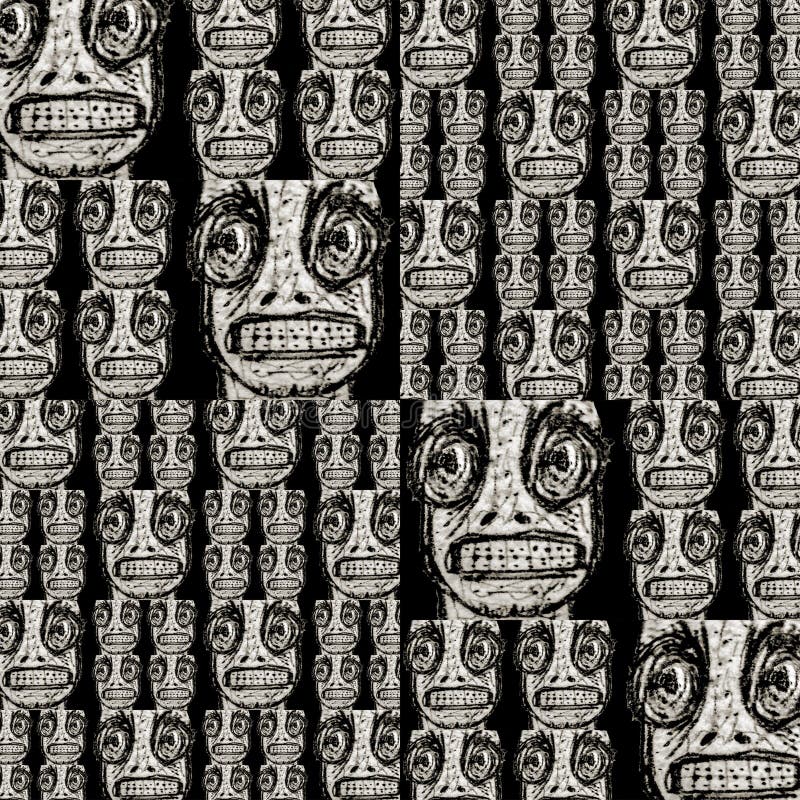 Afraid Monster Portrait Drawing Motif Pattern Stock Illustration ...