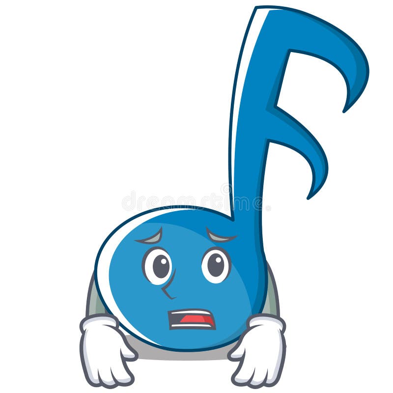Afraid Music Note Character Cartoon Stock Vector - Illustration of ...