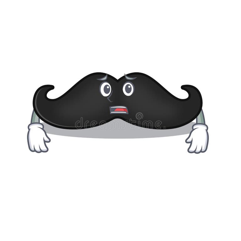Afraid Mustache with in the Cartoon Shape Stock Vector - Illustration ...